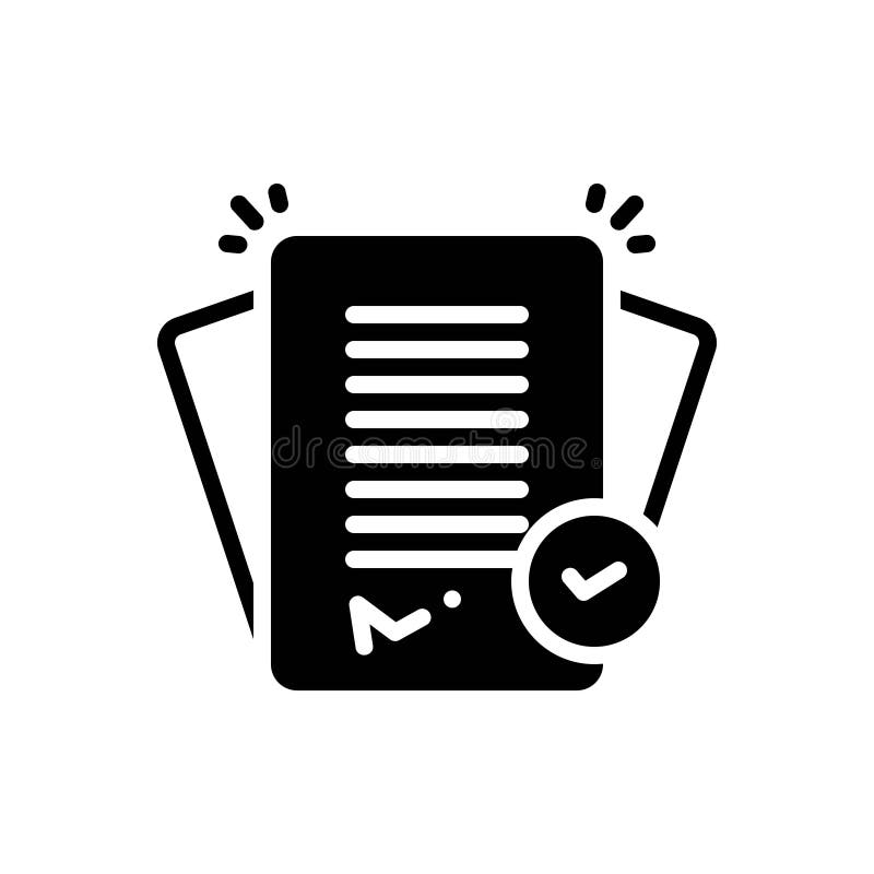 Black Solid Icon for Treaty, Agreement and Convention Stock Vector ...