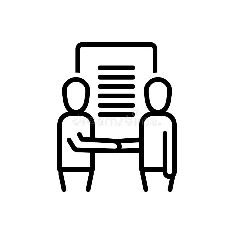 Black Line Icon for Treaty, Agreement and Pact Stock Vector ...
