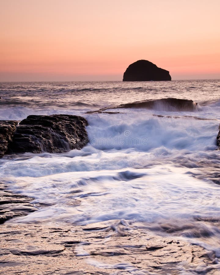 Trebarwith stock image. Image of cornwall, dramatic, glowing - 24509973