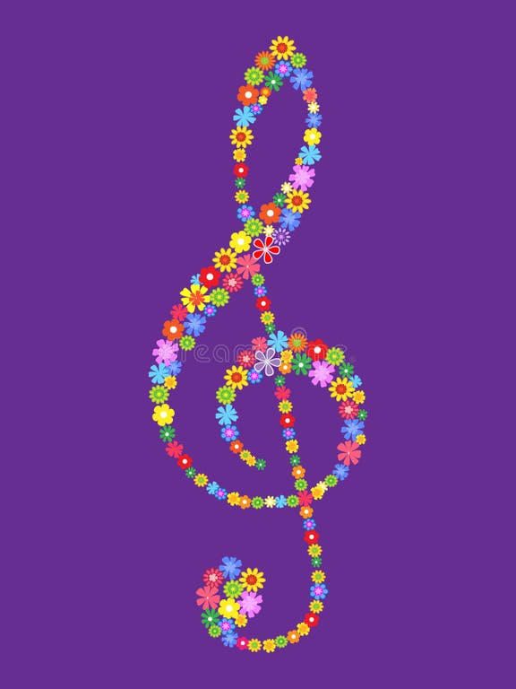Treble Clef Floral Design Stock Illustrations – 1,003 Treble Clef ...