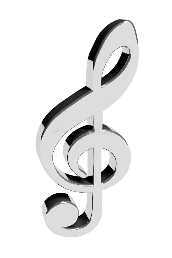 Silver Treble Clef stock illustration. Illustration of metal - 9104220