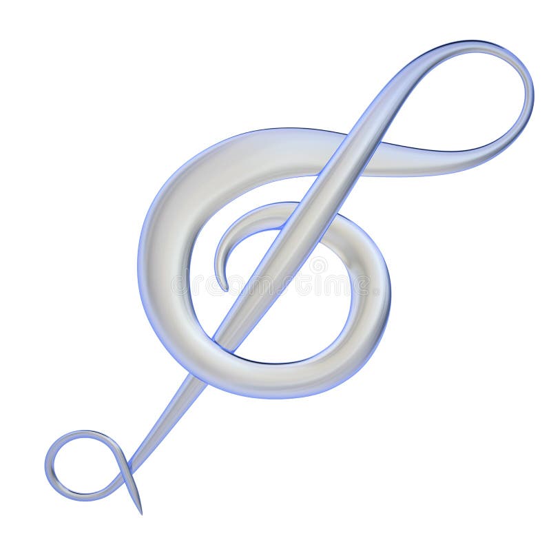 Treble clef, 3D stock illustration. Illustration of blue - 38150026