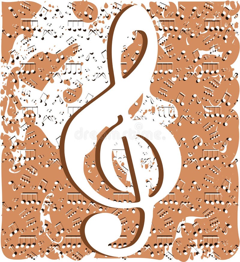 Colorful Treble Clef Frame Isolated Stock Vector - Illustration of ...