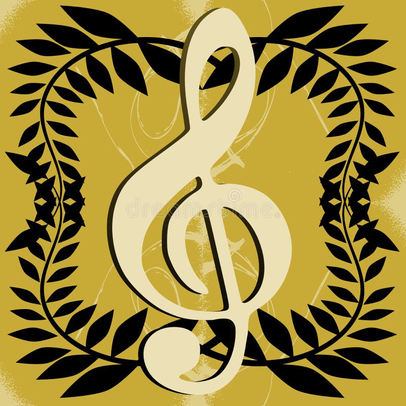 Colorful Treble Clef Frame Isolated Stock Vector - Illustration of ...