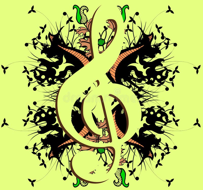 Treble Clef on Abstract Colorful Background Stock Illustration ...