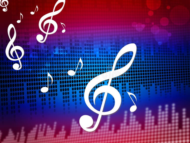Treble Clef Background Showing Digital Audio Notes Stock Illustrations ...