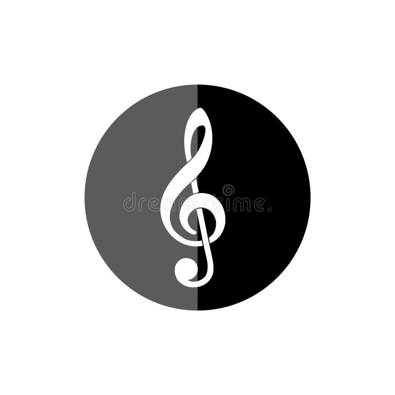 Treble Clef Black Button, Icon or Logo Stock Vector - Illustration of ...
