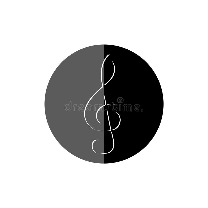 Treble Clef Black Button, Icon or Logo Stock Vector - Illustration of ...