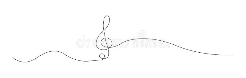 Treble Clef Continuous Line Drawing. Minimalist Logo Stock Vector ...