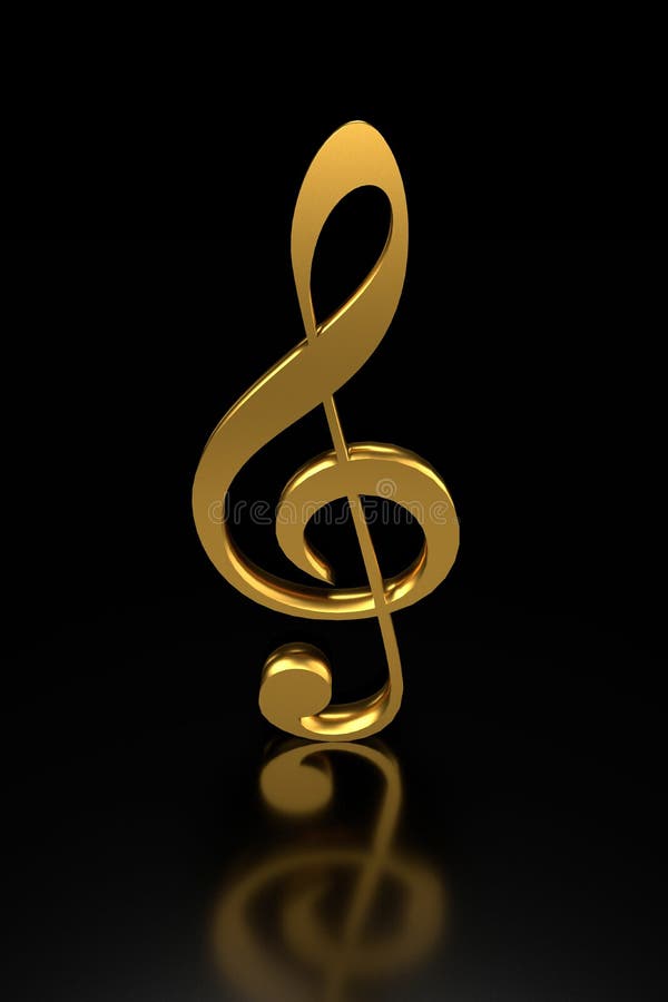 Treble clef. 3D rendering stock illustration. Illustration of note ...