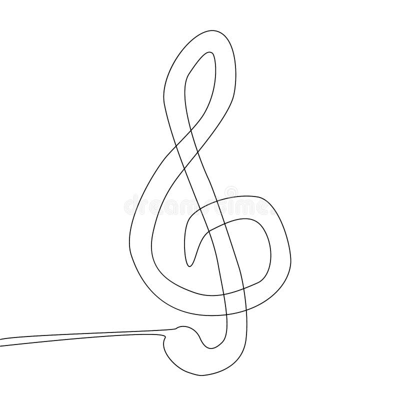 Continuous Line Drawing Clef Stock Illustrations – 320 Continuous Line ...