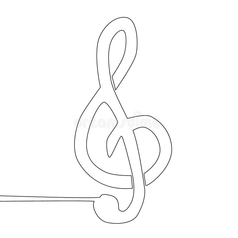 Continuous Line Drawing Clef Stock Illustrations – 193 Continuous Line ...