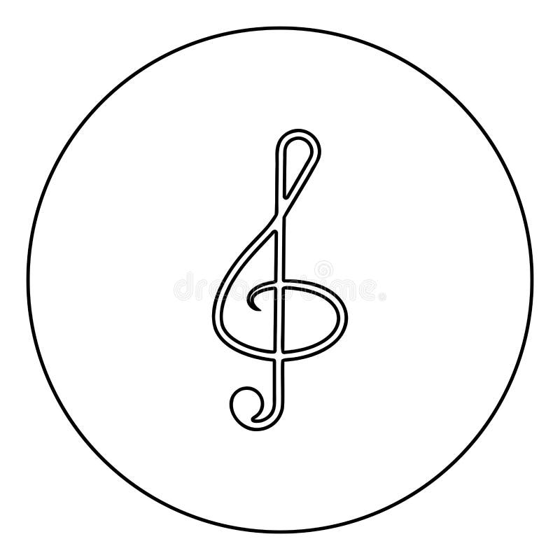 Treble Clef Icon Black Color Vector Illustration Flat Style Image Stock ...