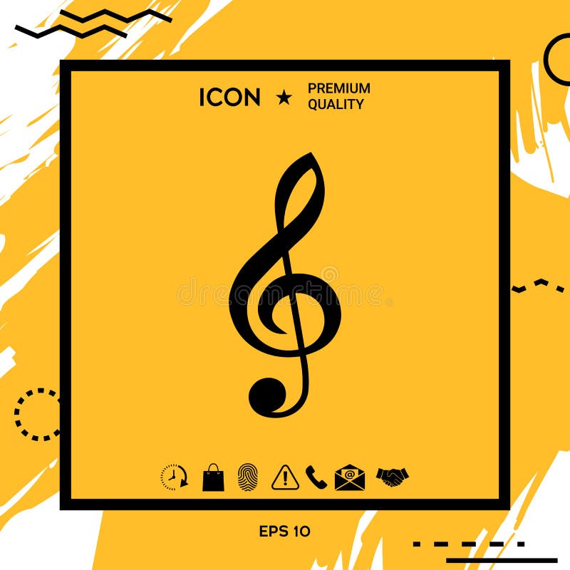 Treble clef icon stock vector. Illustration of pictograph - 105925770