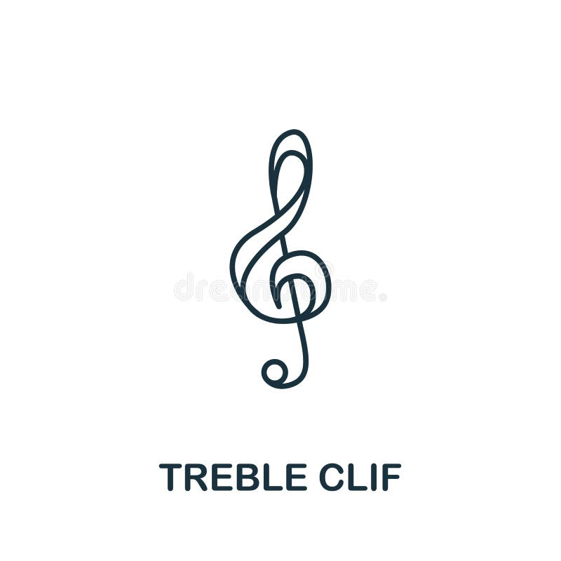 Treble Clef Icon from Music Collection. Simple Line Treble Clef Icon ...