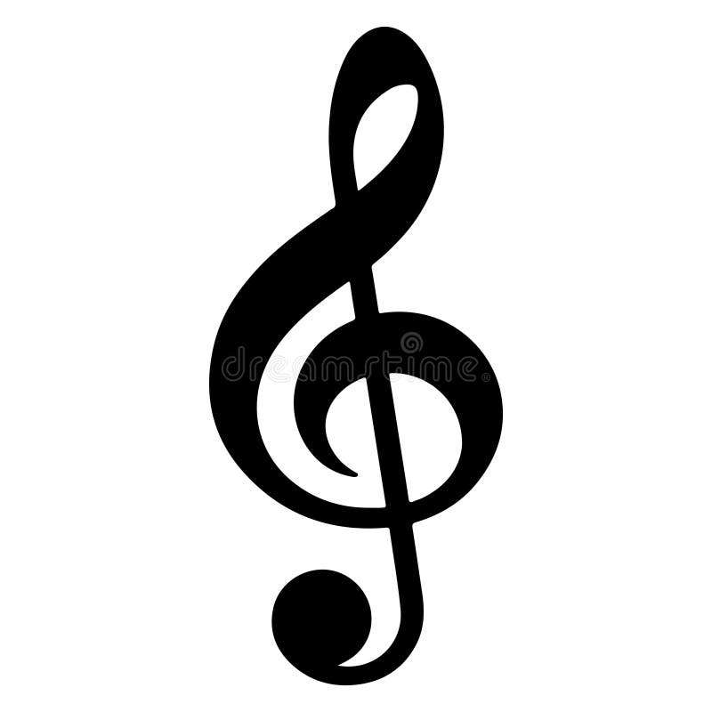 Treble Clef Icon. Music Notes Symbol. Black Silhouette. Musical Design ...