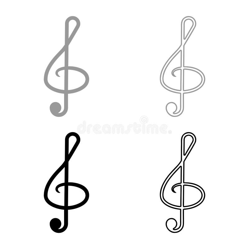 Treble Clef Icon Black Color Vector Illustration Flat Style Image Stock ...