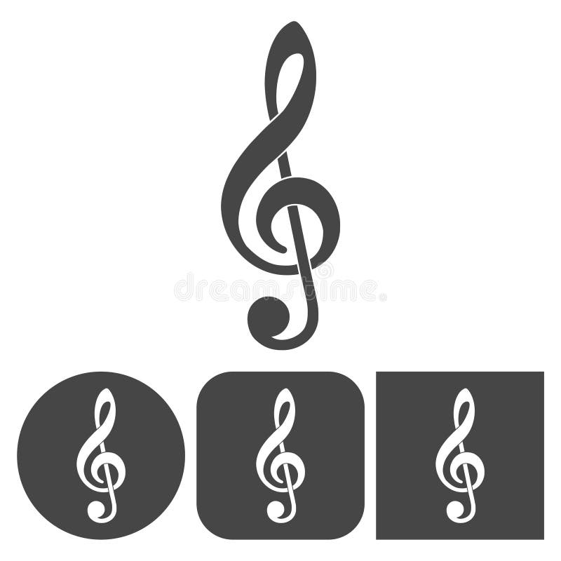 Treble Clef Icon - Vector Icons Set Stock Vector - Illustration of bass ...