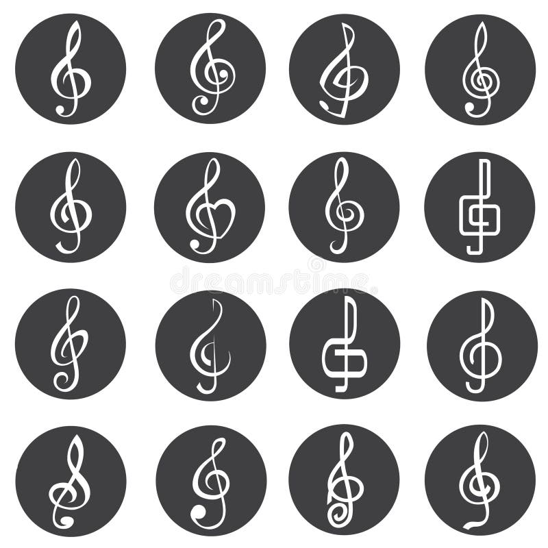 Treble clef and notes stock vector. Illustration of note - 35070191