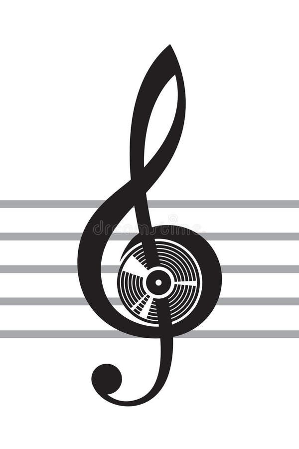 Treble clef and notes stock vector. Illustration of note - 35070191