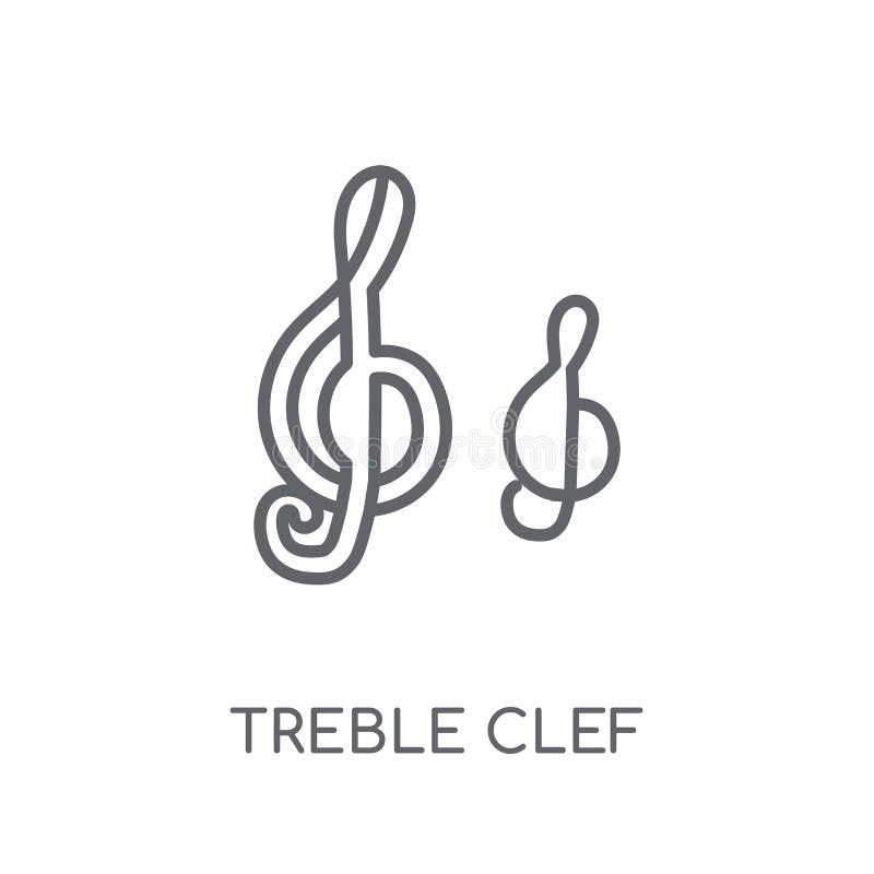 Outline Treble Clef Vector Icon. Isolated Black Simple Line Element ...