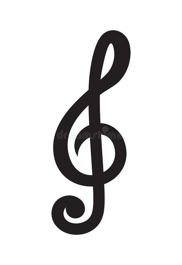 Treble clef musical note stock vector. Illustration of silhouette ...