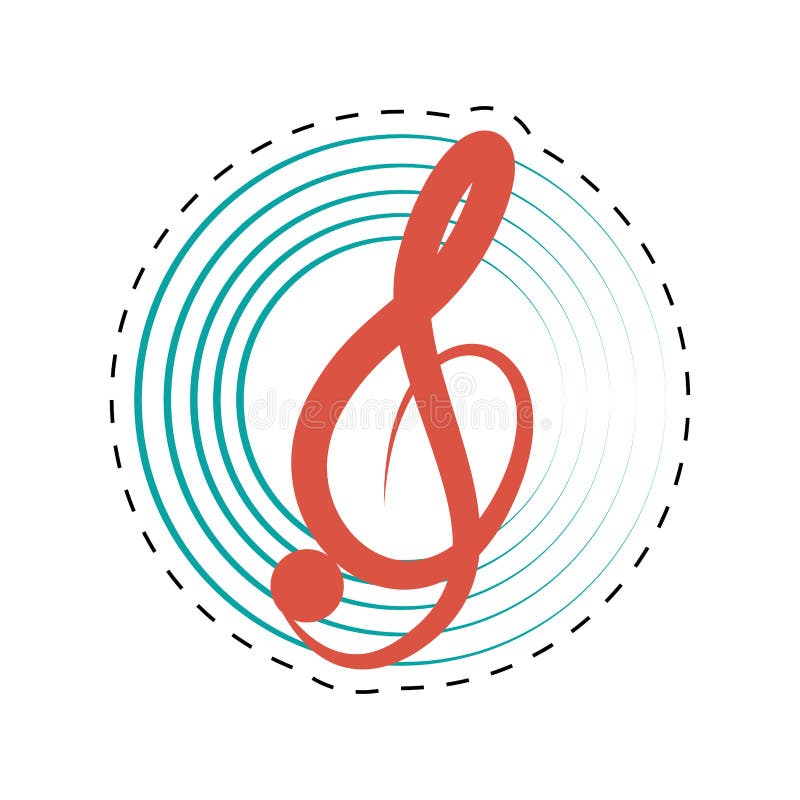Bass clef music cut line stock illustration. Illustration of curve ...