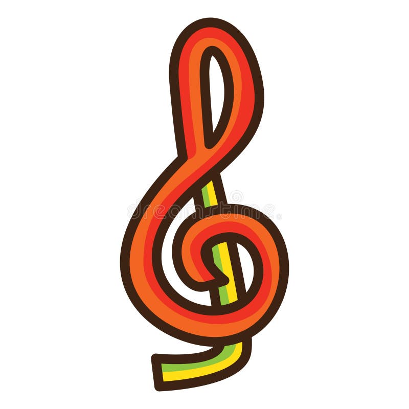 Treble Clef Musical Note. Vector Illustration Decorative Background ...