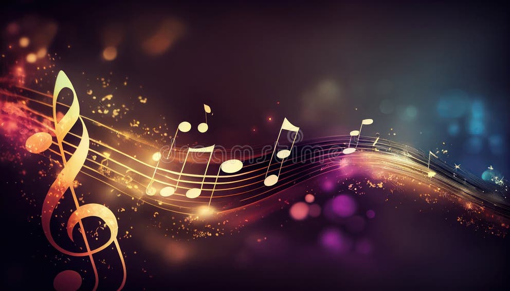 Treble Clef and Notes with Bokeh Effect by Generative AI Stock ...
