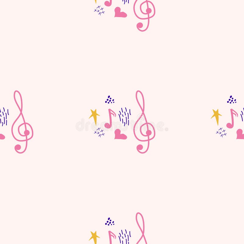 Musical Notes Seamless Blue Pastel Stock Illustrations – 55 Musical ...