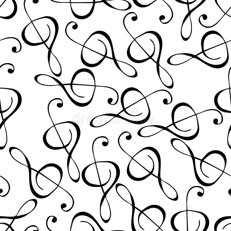 Treble Clef Seamless Pattern Background. Musical Notes Vector. Music ...