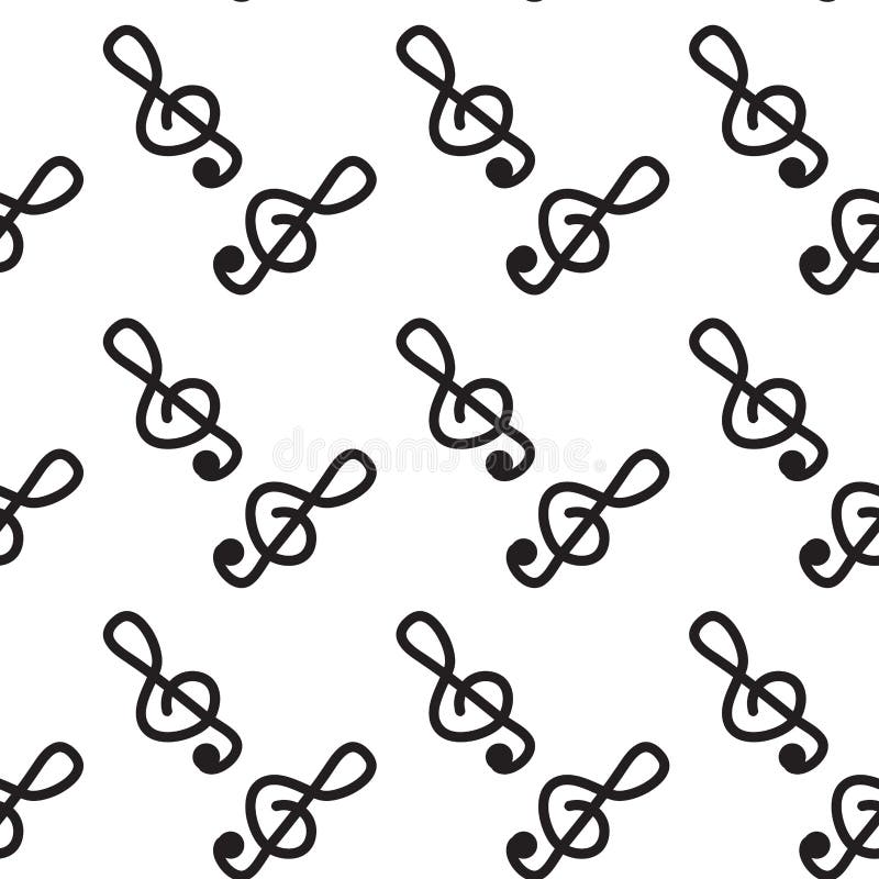 Treble Clef Seamless Pattern Monochrome Stock Vector Illustration Of Pattern Sign 74112704