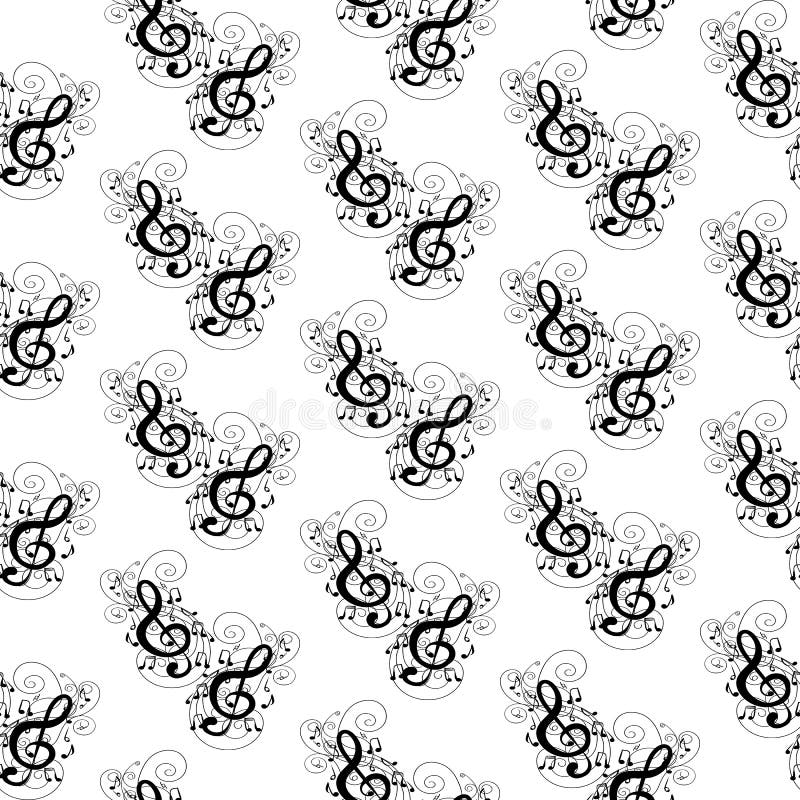 Treble Clef Seamless Pattern Musical Notes Vector Stock Vector Illustration Of Hand Clipart