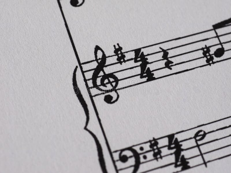 Treble clef on staff stock image. Image of music, treble - 267675097