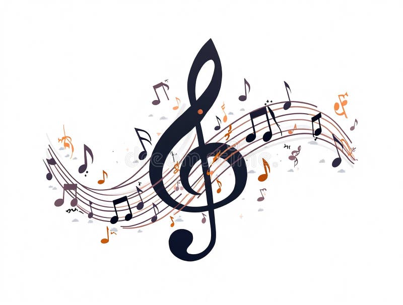 Treble Clef is a Symbol of Music - Flying Fluttering Trails Notes ...