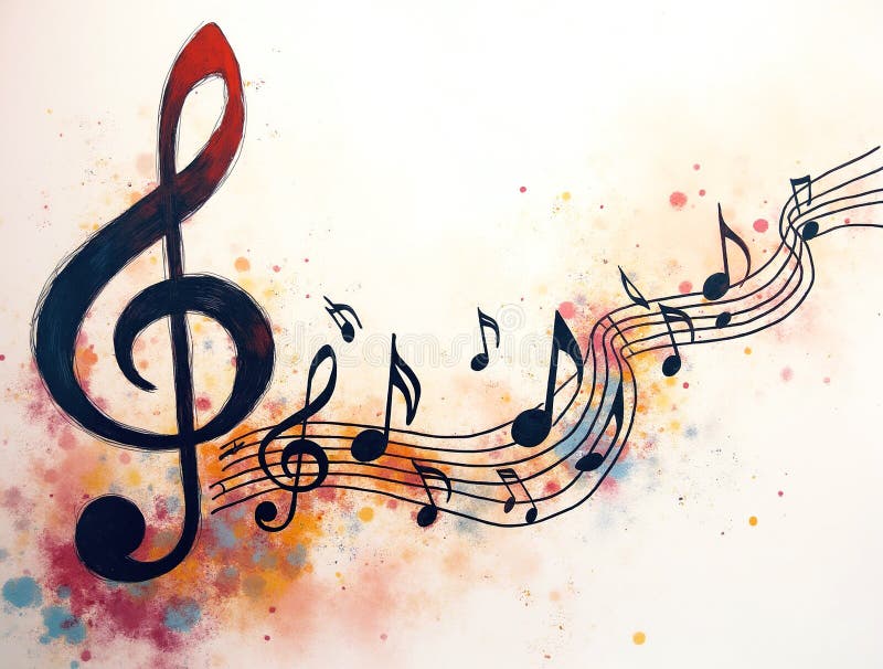 Treble Clef is a Symbol of Music - Flying Fluttering Trails Notes ...