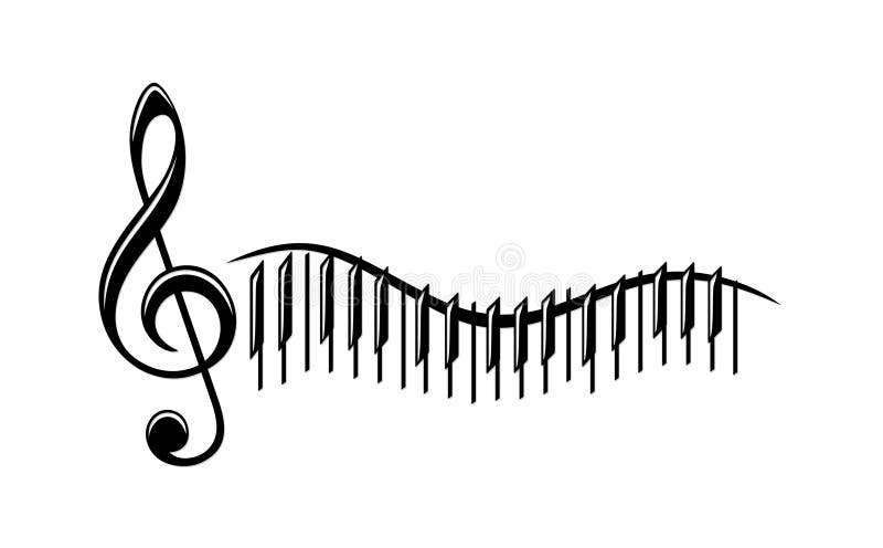 Treble Clef Symbol with Piano. Stock Vector - Illustration of piano ...