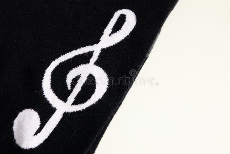 Treble Clef on Textile stock photo. Image of note, embroidered - 243385278