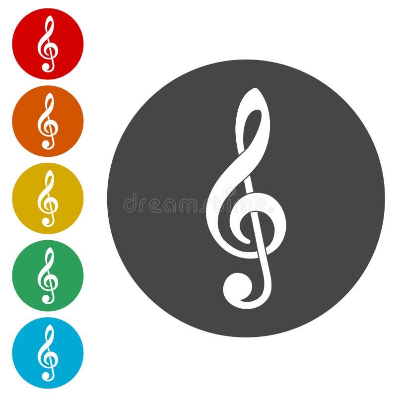 Treble clef vector icon stock vector. Illustration of design - 132480133
