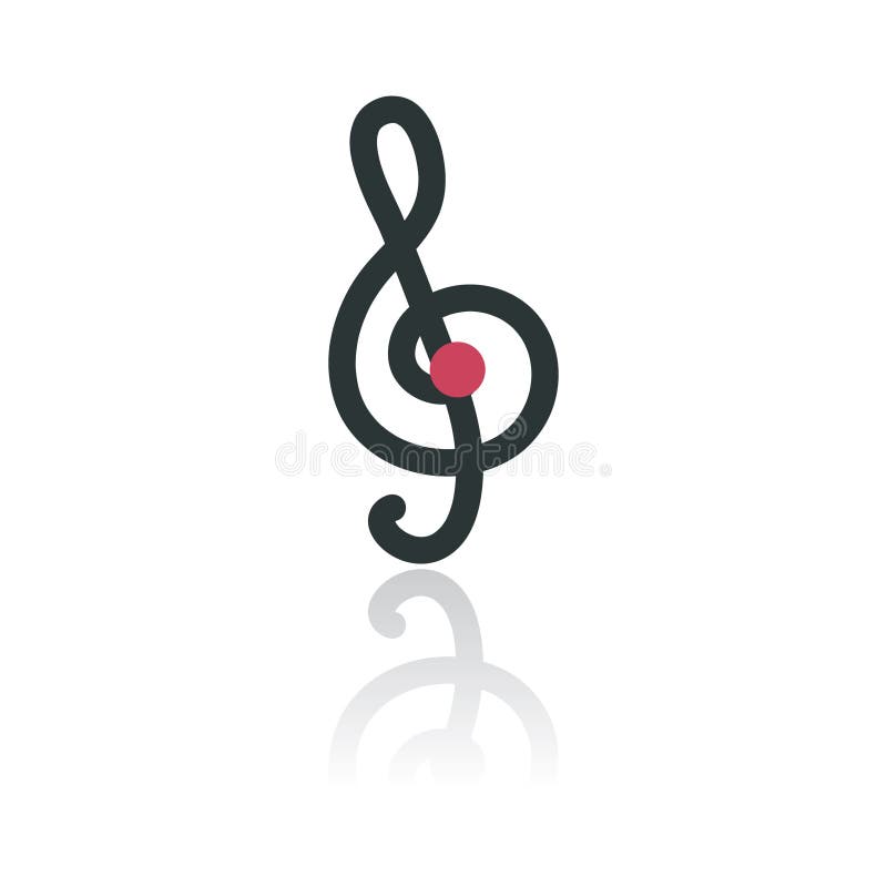 Treble Clef Musical Note. Vector Illustration Decorative Background ...