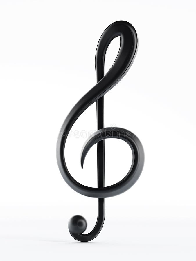 Treble clef stock illustration. Illustration of dimensional - 44367790