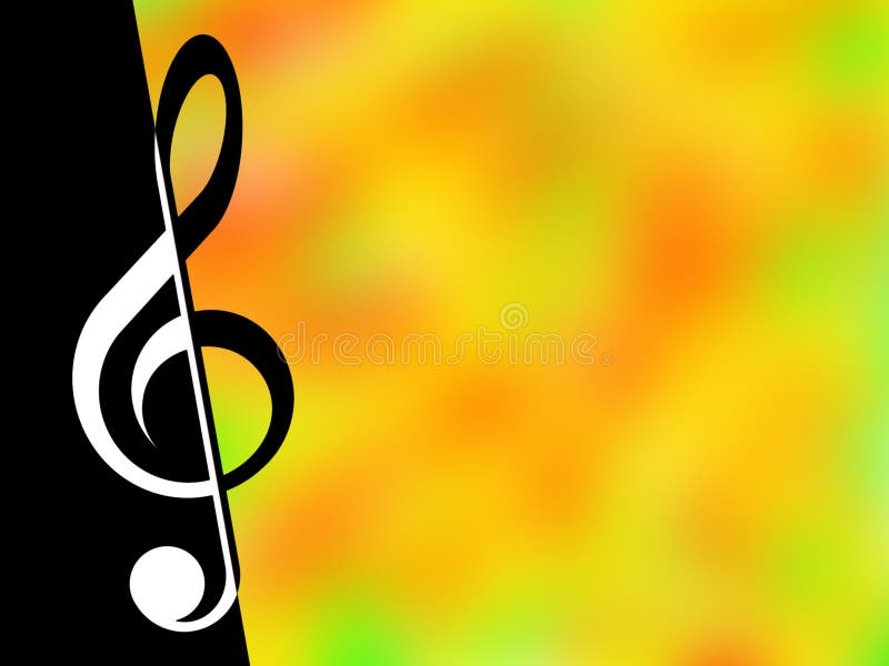 Multicolored Treble Clef and Staff Stock Illustration - Illustration of ...