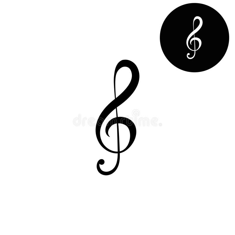 Treble Clef - White Vector Icon Stock Vector - Illustration of ...