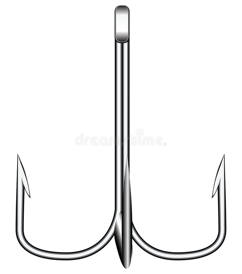Treble hook for fishing stock vector. Illustration of white - 31745121
