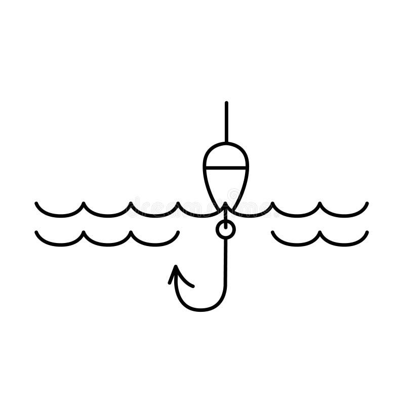 Treble Hook Icon Outline Design Vector Illustration on White Background ...