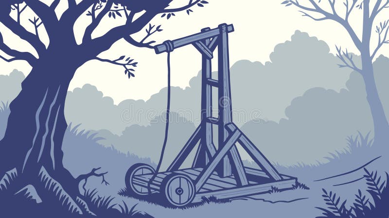 Trebuchet in Dark Forest with Bare Trees, Vector Design Generative AI ...