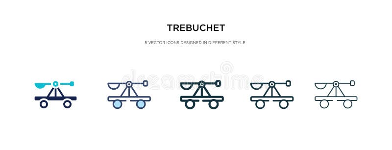 Trebuchet Icon in Different Style Vector Illustration. Two Colored and ...