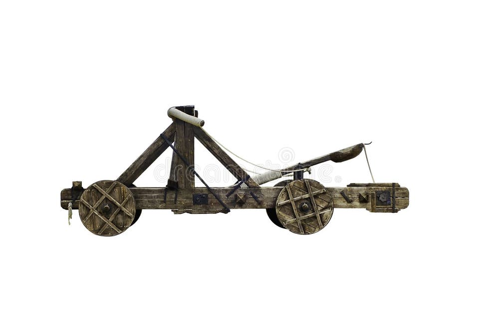 Trebuchet Isolated on White Background Stock Image - Image of ancient ...