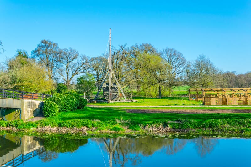 Trebuchet in the Warwick Castle, England Stock Photo - Image of england ...