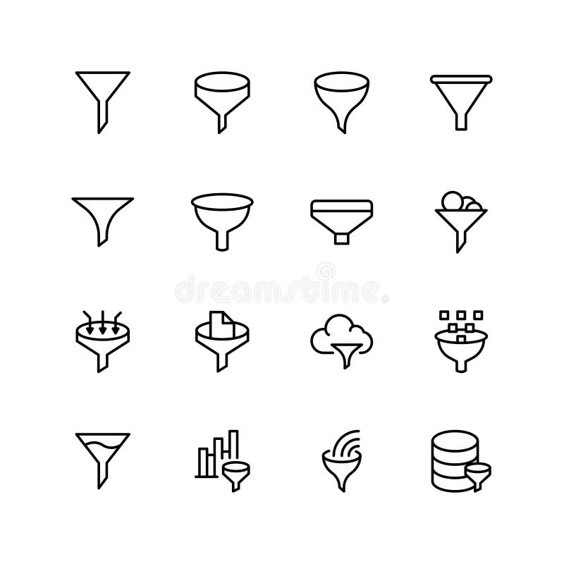 Trechter vlak pictogram vector illustratie. Illustration of ...